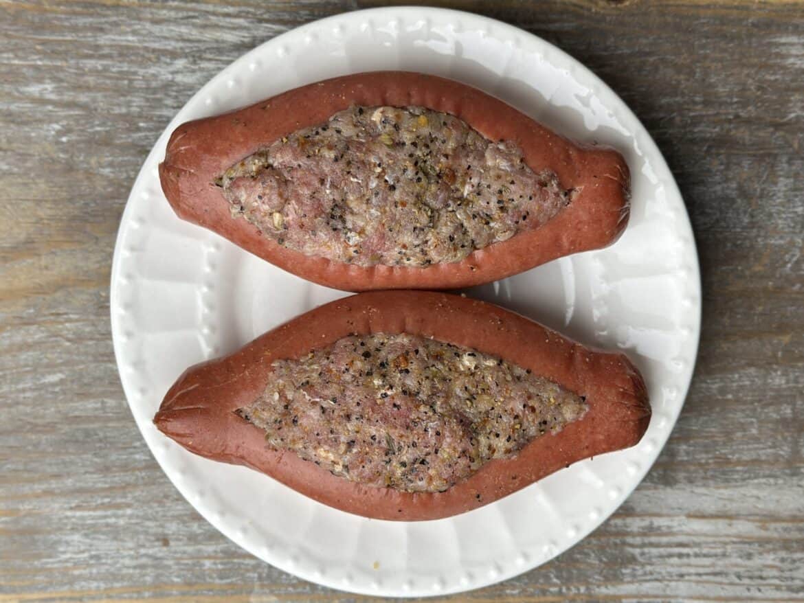 Burger Stuffed Hot Dogs - Burnt Pellet BBQ