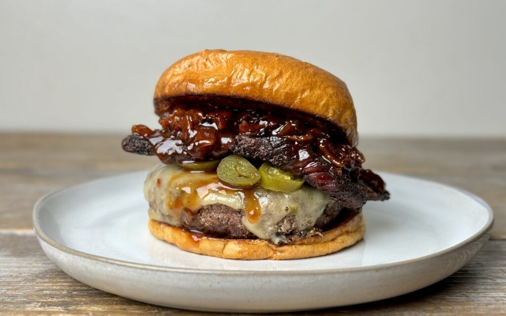 Bacon Jam Brisket Burger - Burnt Pellet BBQ