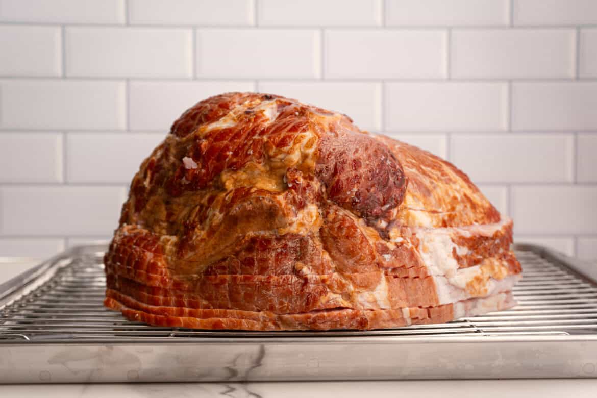 Smoked Cherry Bourbon Glazed Ham - Burnt Pellet BBQ