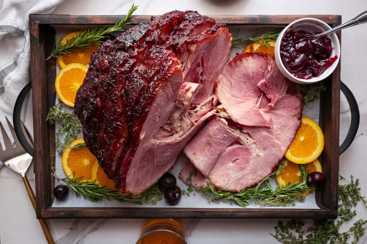 Smoked Cherry Bourbon Glazed Ham - Burnt Pellet BBQ
