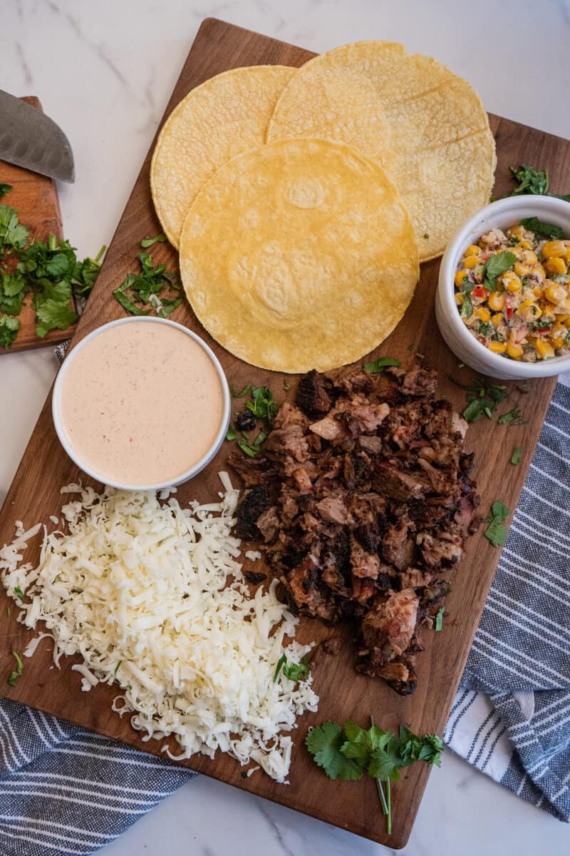 Smoked Brisket Street Corn Tacos Recipe - Burnt Pellet BBQ