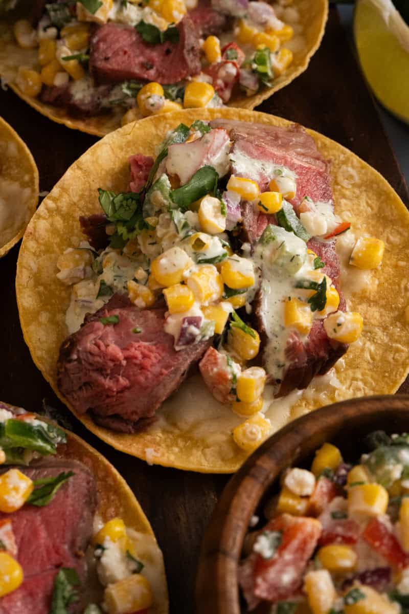 Grilled Steak Street Corn Tacos - Burnt Pellet BBQ